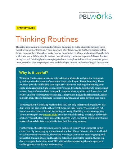 Thinking Routines | MyPBLWorks
